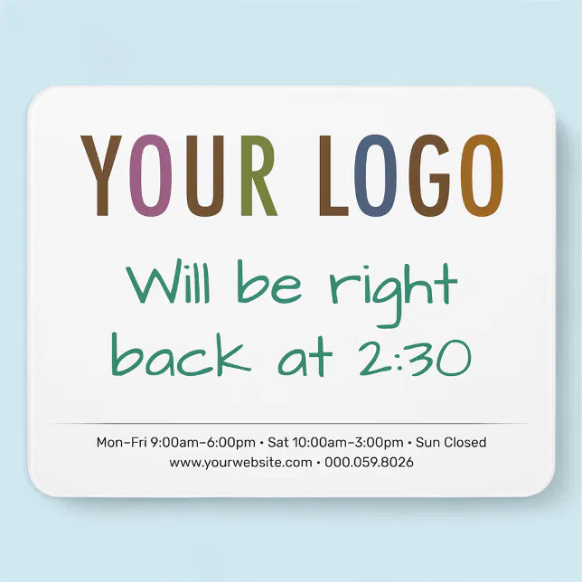 Office Door Message Board with Logo Dry Erase Sign | Zazzle