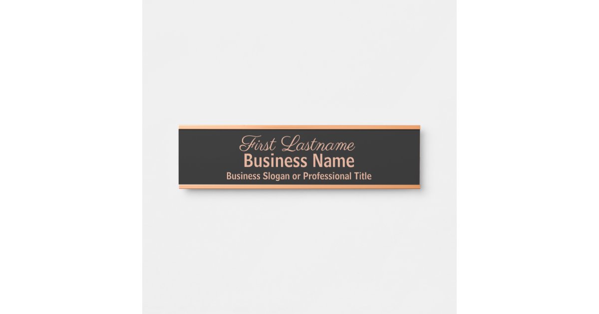 Office Door Signs Classic Modern Rose Gold Sign | Zazzle