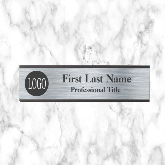 Office Door Signs Silver Color Logo Sign | Zazzle