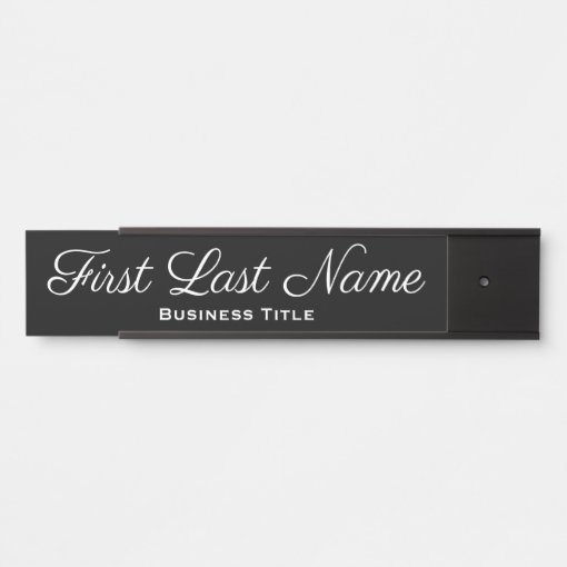 Office Door Signs Simple Modern Black Sign | Zazzle