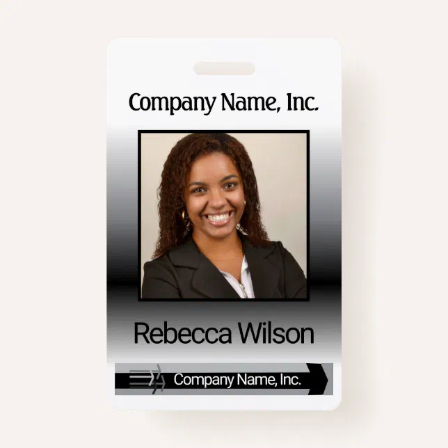 Office Employee Picture Badge - Black | Zazzle
