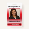 Office Employee Picture Badge - Red | Zazzle