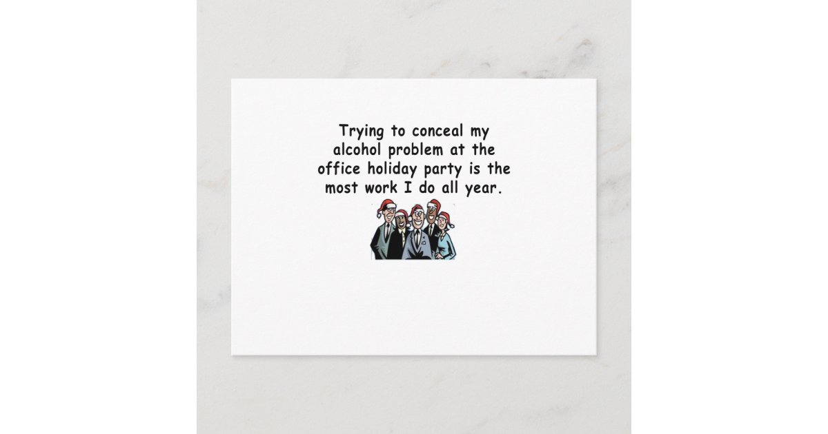 Office Holiday Party Humor Invitation Postcard | Zazzle