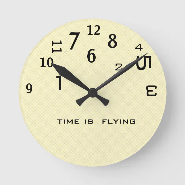 Office Humor Backwards Time Round Clock | Zazzle