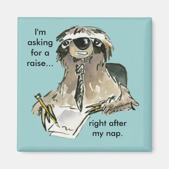 Office Humor Sloth Cartoon Magnet | Zazzle