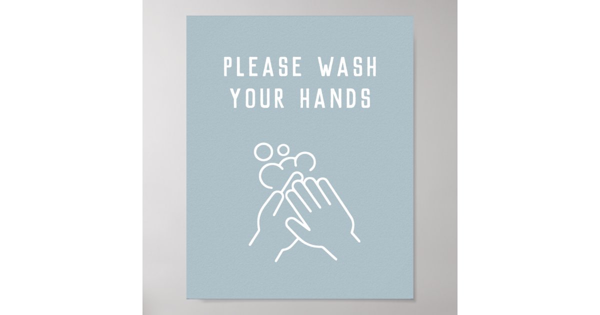 Office Hygiene Please Wash Your Hands Poster | Zazzle
