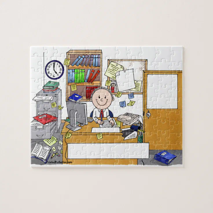 Office - Messy, Male Jigsaw Puzzle | Zazzle