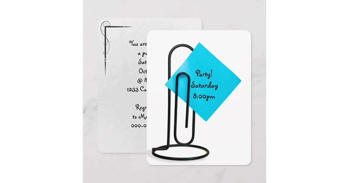 Office Party Reminder post it note Invitation | Zazzle