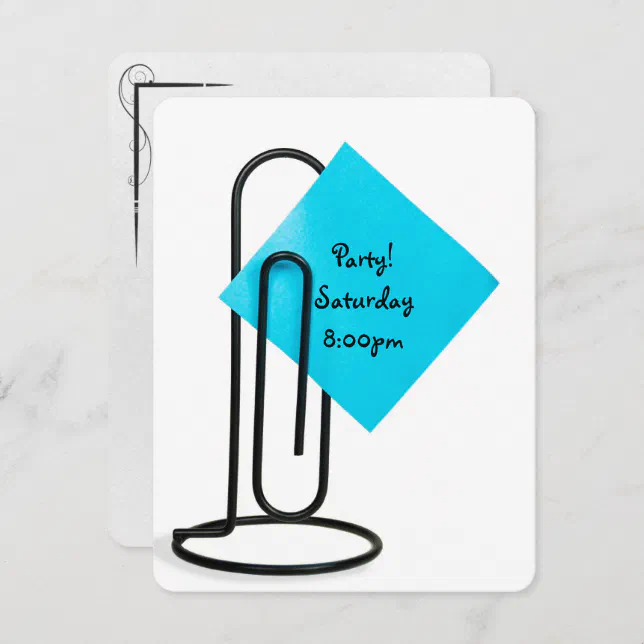 Office Party Reminder post it note Invitation | Zazzle