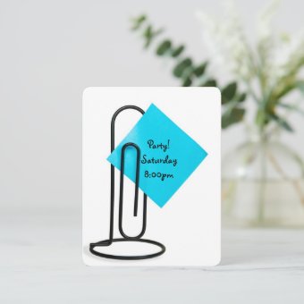 Office Party Reminder post it note Invitation | Zazzle