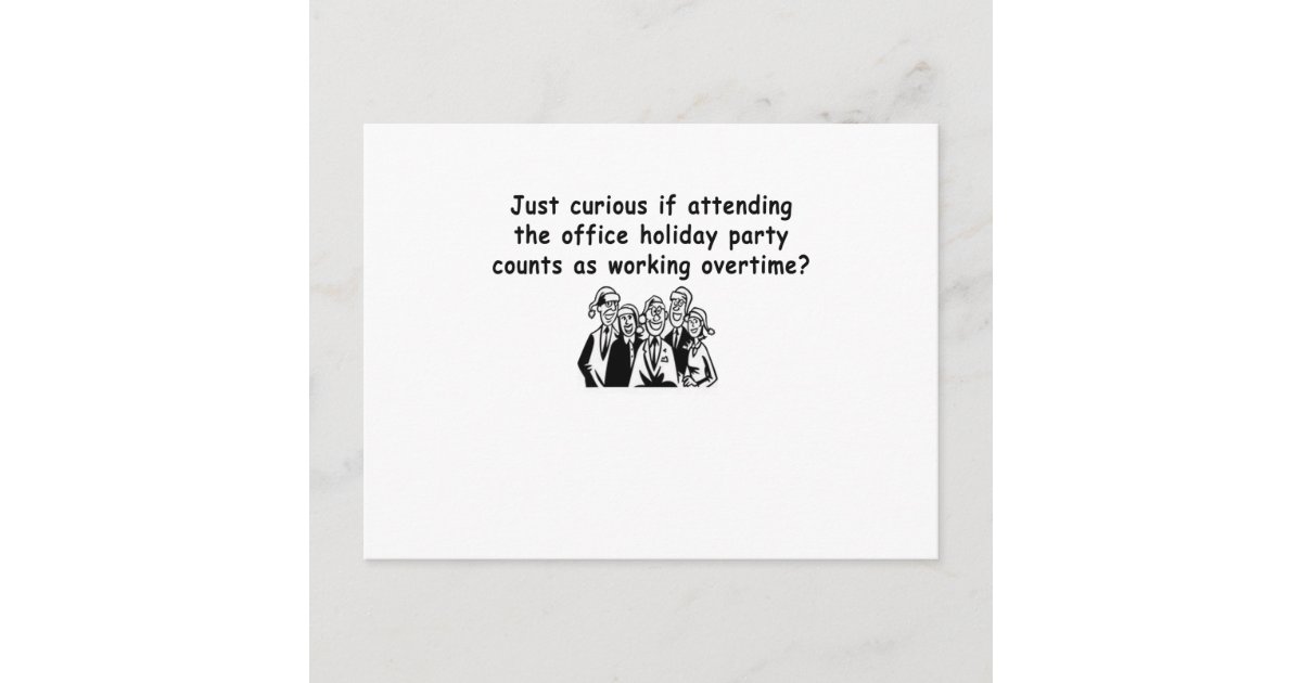 Office Party working overtime Invitation Postcard | Zazzle