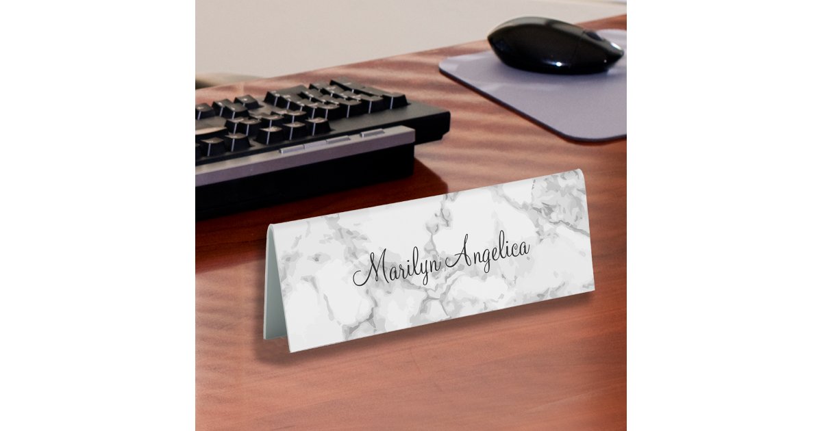 Office Professional Monogram Marble Design Table Tent Sign | Zazzle