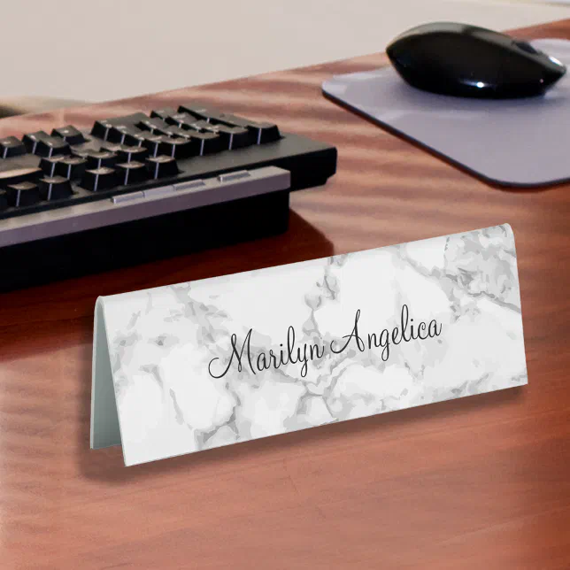 Office Professional Monogram Marble Design Table Tent Sign | Zazzle