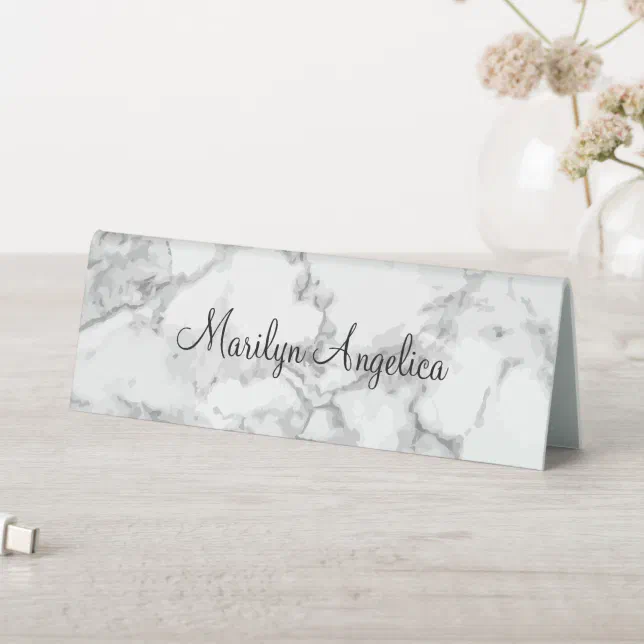 Office Professional Monogram Marble Design Table Tent Sign | Zazzle