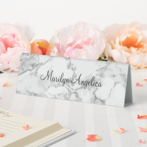 Office Professional Monogram Marble Design Table Tent Sign | Zazzle