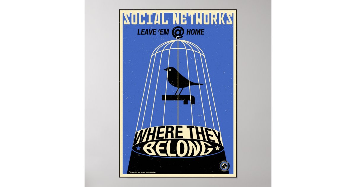 Office Propaganda: Social Network (blue) Poster | Zazzle