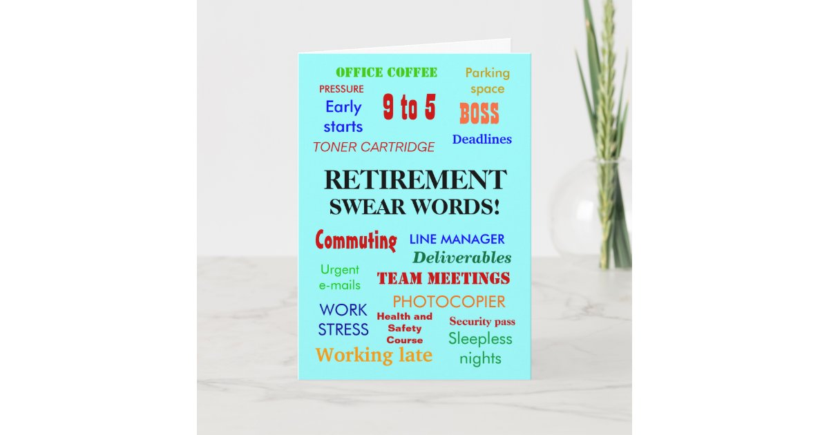 Office Retirement | Annoying Joke Swear Words Card | Zazzle