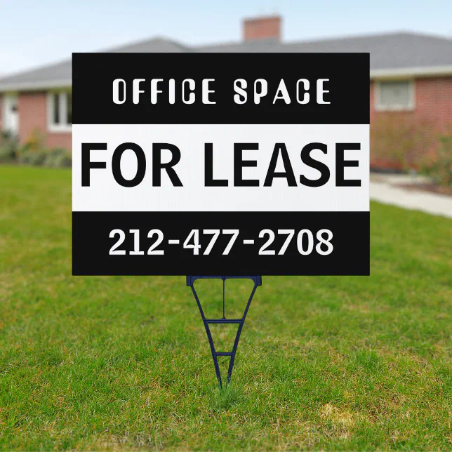 Office Space for Lease Customizable Black-White Sign | Zazzle
