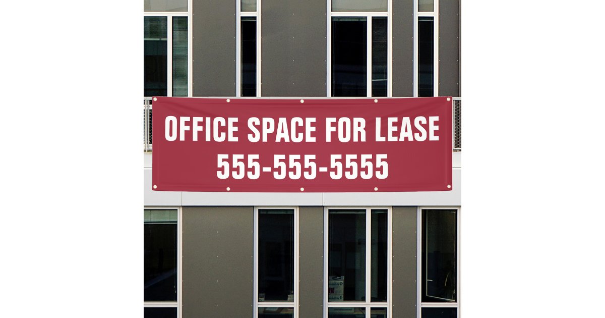 Office Space for Lease Sign Banner | Zazzle