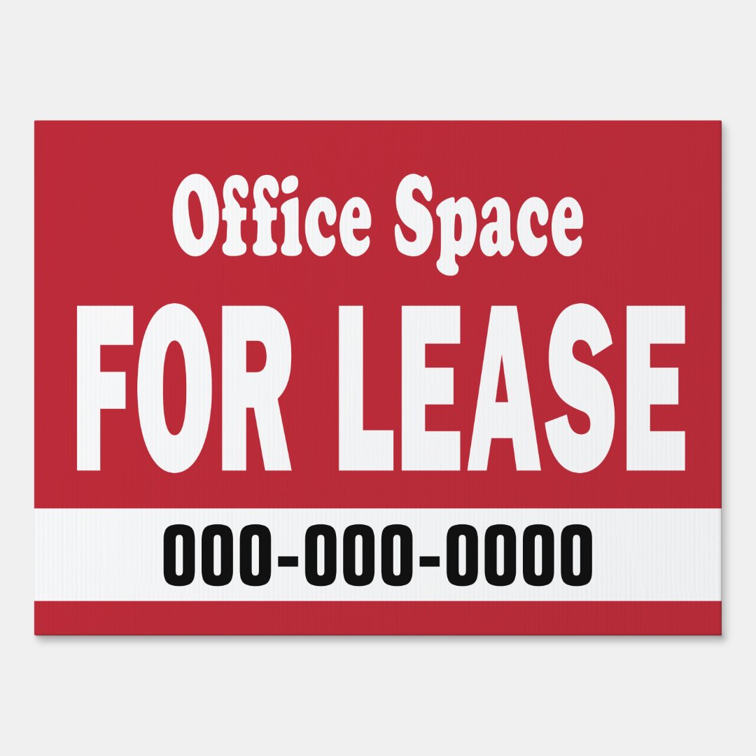 Office Space for Lease with custom number Sign | Zazzle