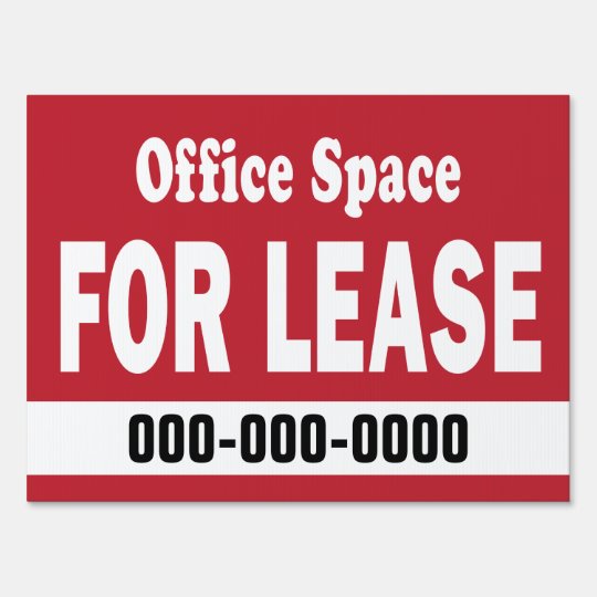 Office Space for Lease with custom number Sign | Zazzle.com