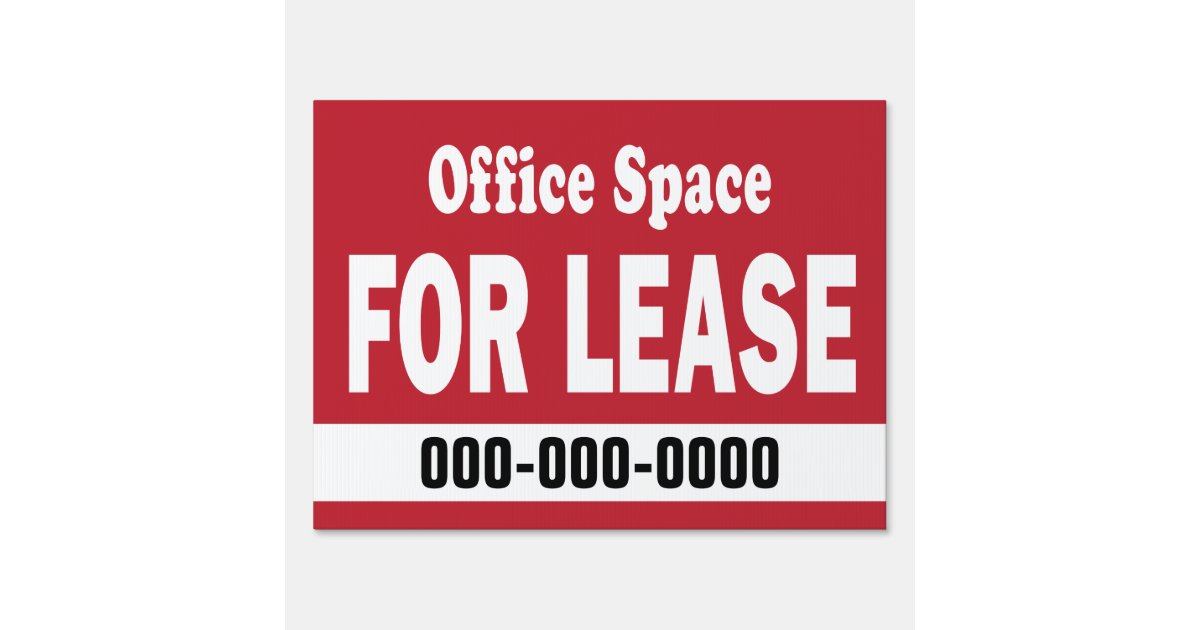 Office Space for Lease with custom number Sign | Zazzle.com