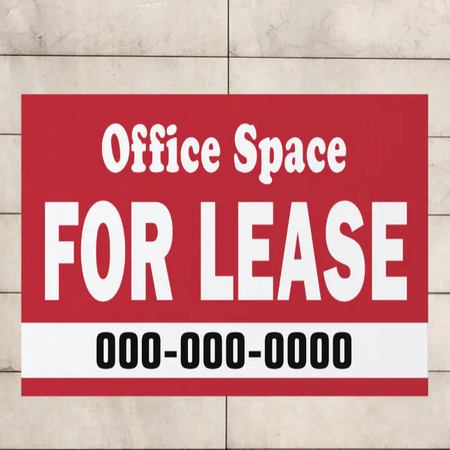 Office Space for Lease with custom number Sign | Zazzle