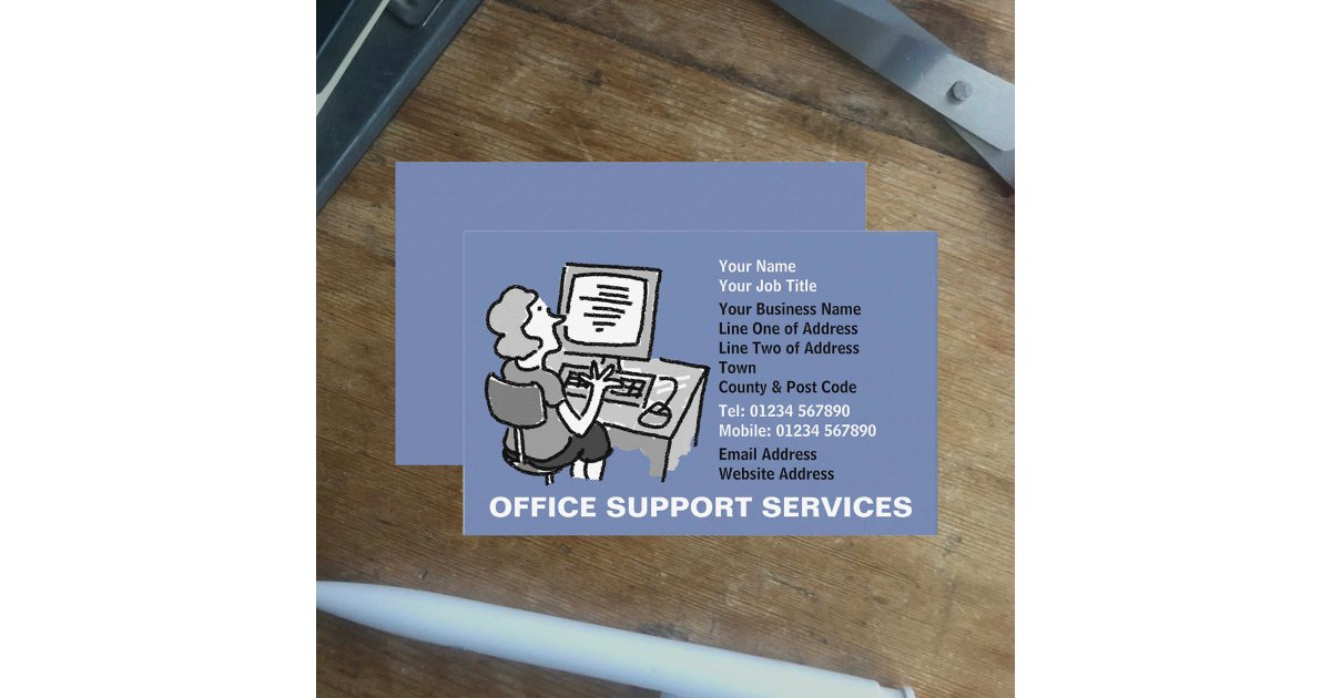 Office Support Services Business Card | Zazzle