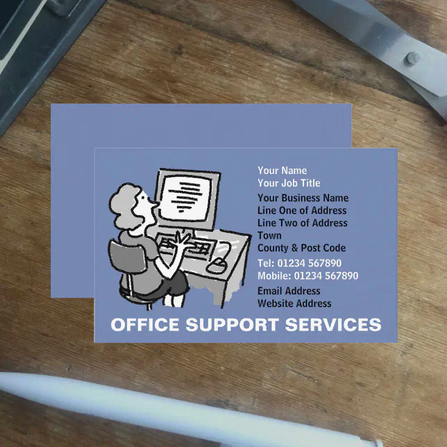 Office Support Services Business Card | Zazzle