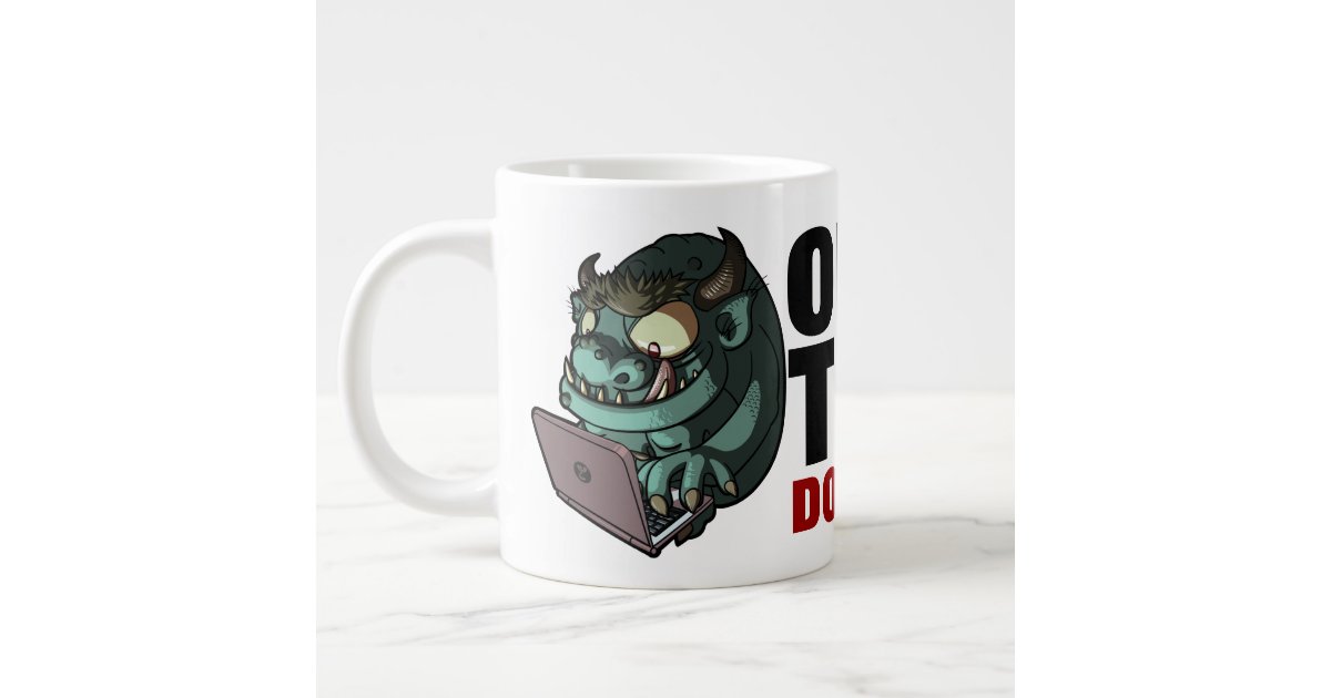 Office Troll Do Not Feed! Internet Troll Cartoon Giant Coffee Mug | Zazzle
