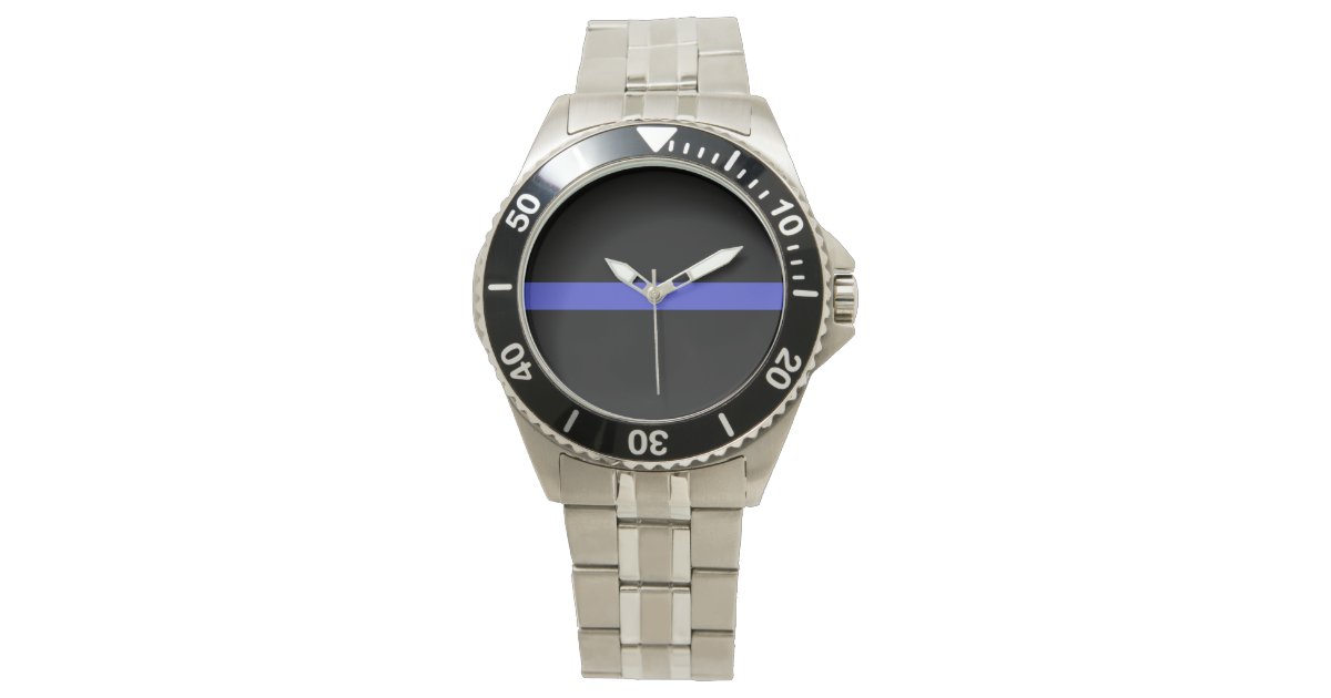 Officer's thin blue line watch | Zazzle