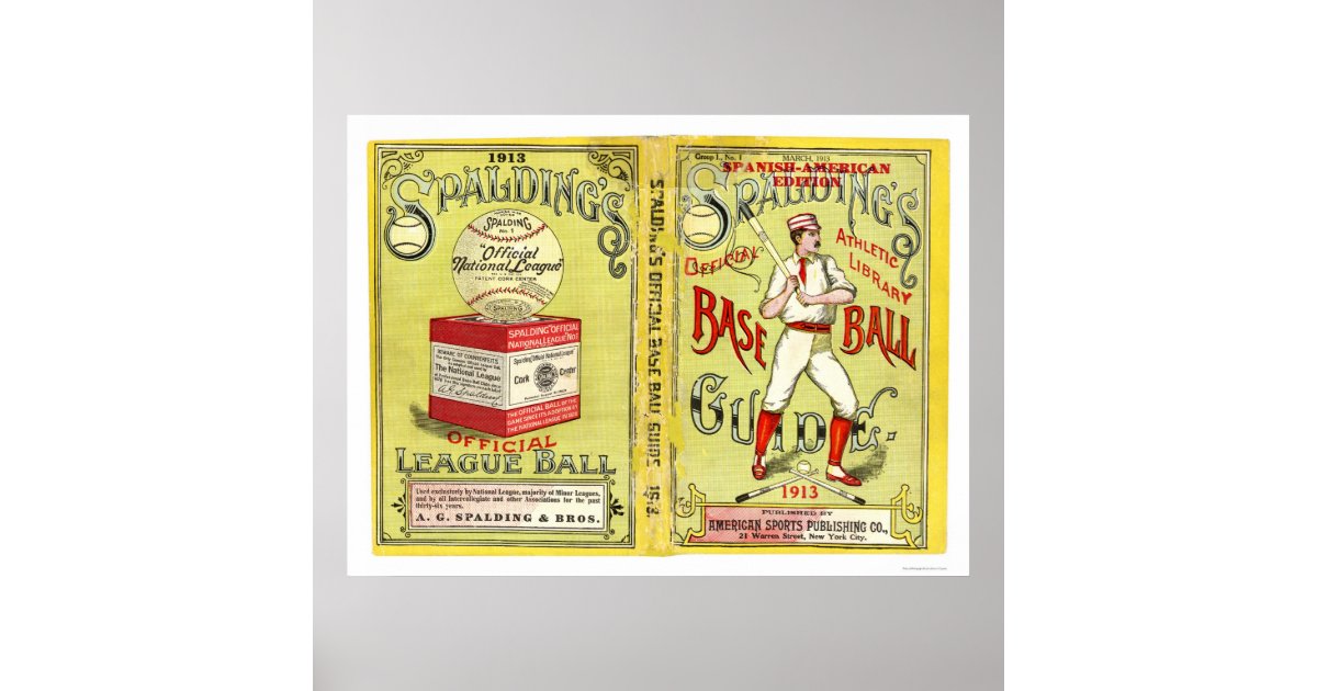 Official Baseball Guide 1913 Poster | Zazzle