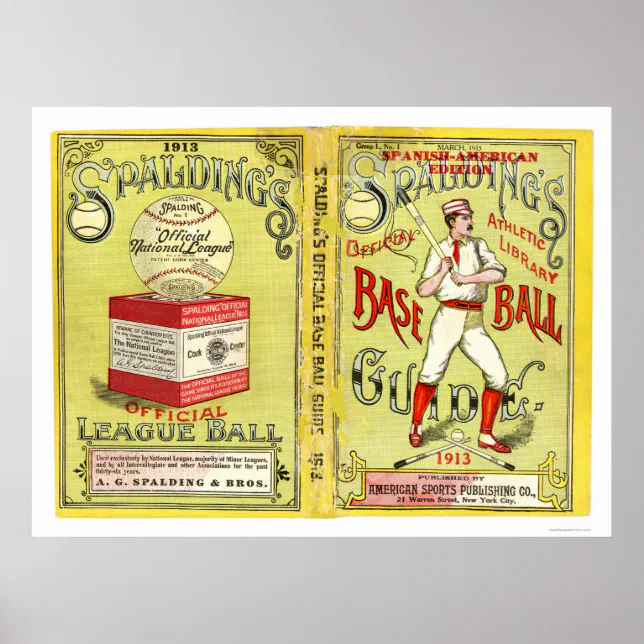 Official Baseball Guide 1913 Poster | Zazzle