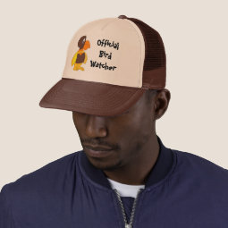 Official Bird Watcher- Cartoon Bird Trucker Hat | Zazzle