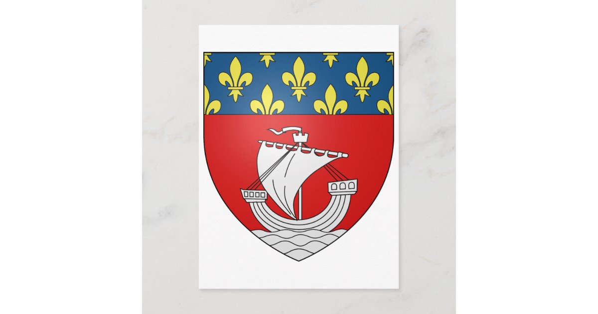 Official Blason Paris Coat Heraldry Symbol France Postcard | Zazzle