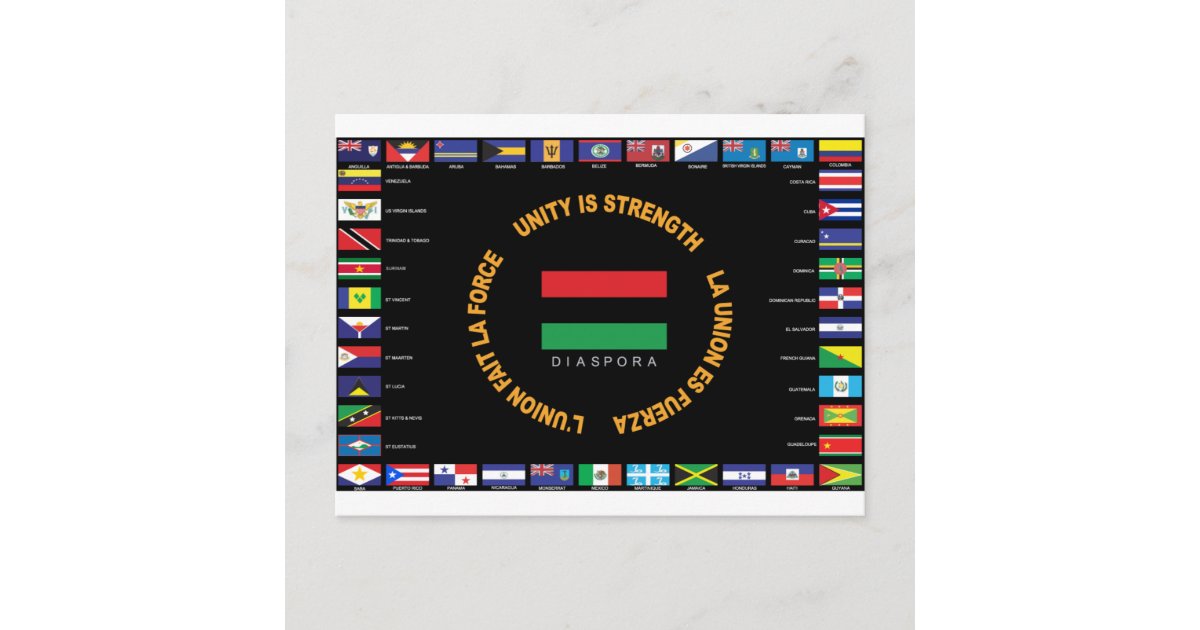 Official Caribbean Unity Flag Postcard | Zazzle