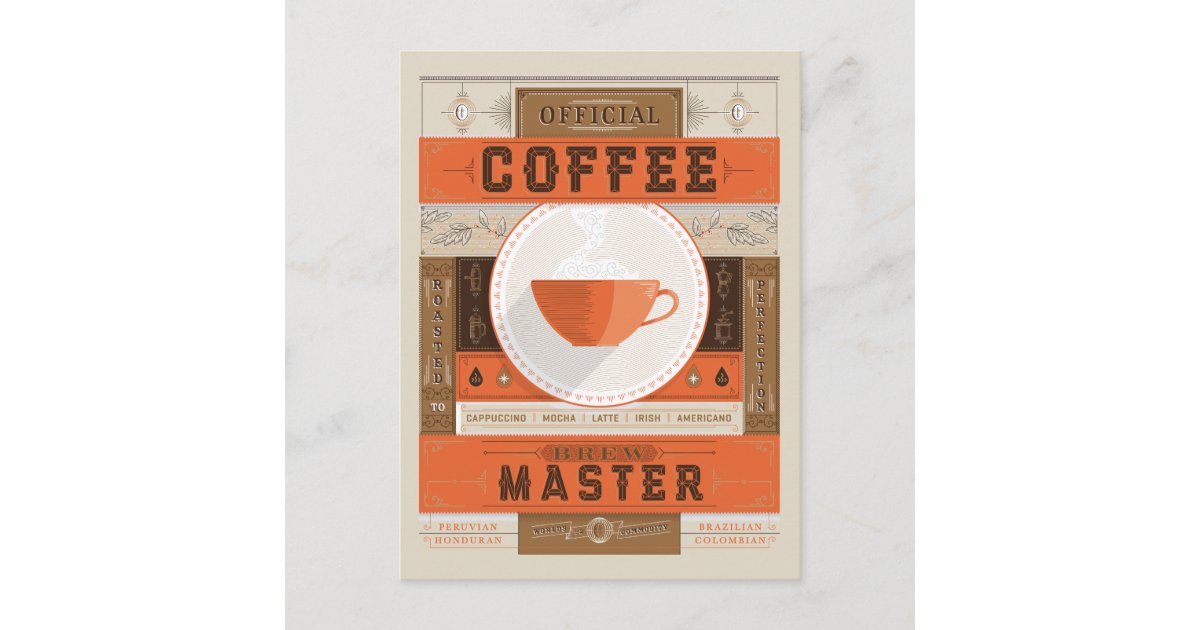 Official Coffee Brew Master Postcard | Zazzle.com