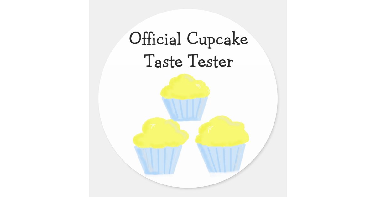 Official Cupcake Taste Tester Classic Round Sticker | Zazzle