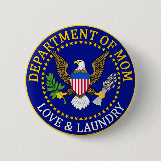 Official Department of Mom Seal Pinback Button | Zazzle