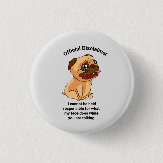 Official Disclaimer My Face Classic Round Sticker Button | Zazzle