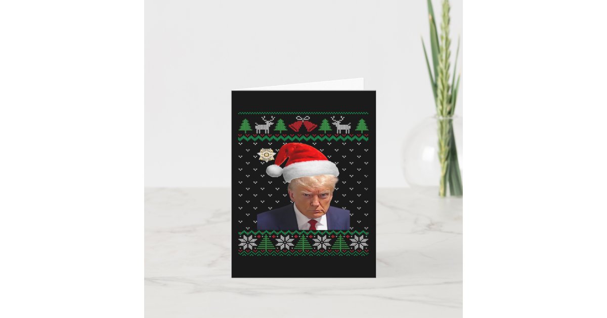 Official Donald Trump Mug Ugly Christmas Card | Zazzle