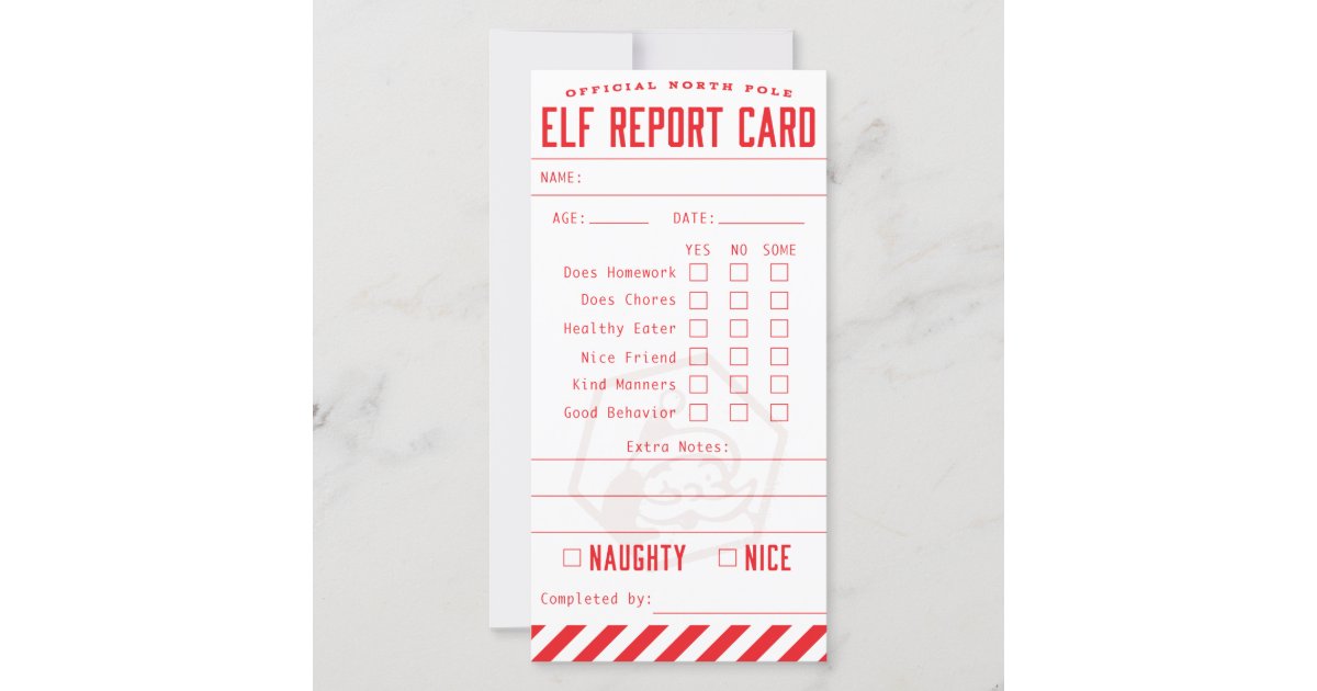 Official Elf Report Card | Zazzle