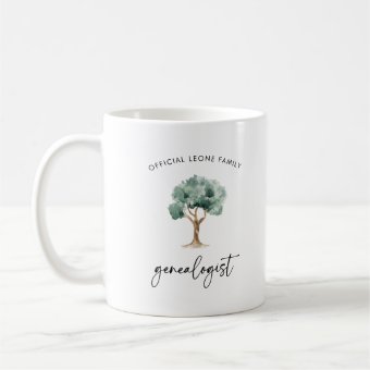 Official Family Genealogist with Tree | Stylish Coffee Mug | Zazzle