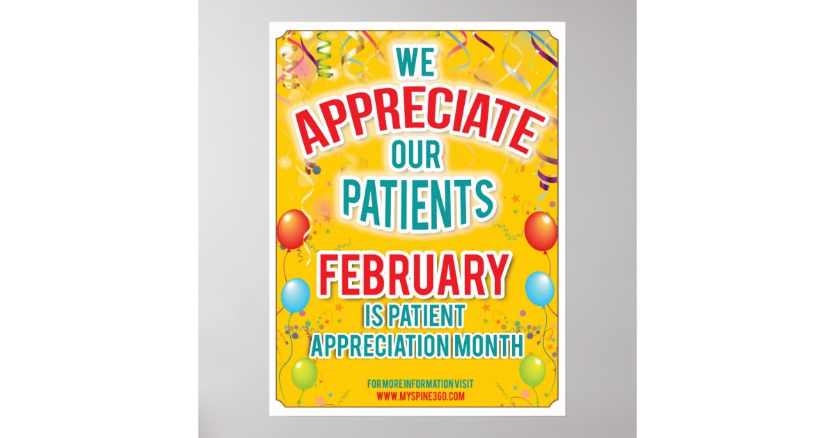 Official February Patient Appreciation Poster | Zazzle