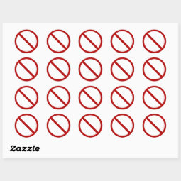 Official international no symbol ISO 3864-1 Classic Round Sticker | Zazzle