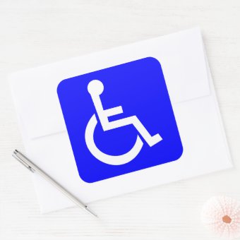 Official International symbol of access Square Sticker | Zazzle