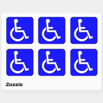 Official International symbol of access Square Sticker | Zazzle