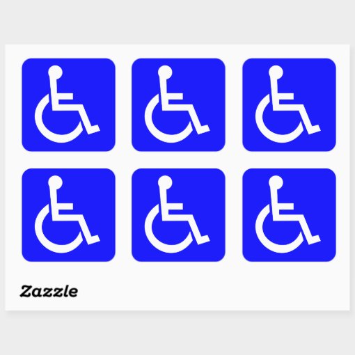 Official International symbol of access Square Sticker | Zazzle