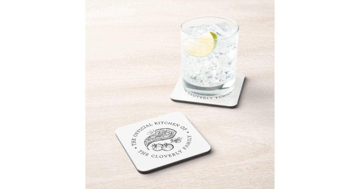 Official Kitchen | Pizza Themed Serving Ceramic Ti Beverage Coaster ...