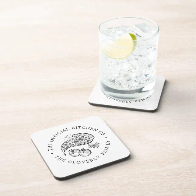 Official Kitchen | Pizza Themed Serving Ceramic Ti Beverage Coaster ...